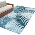 Blue Teal Palm Leaves Area Rug 3x5 Washable Rug Non Slip Summer ...