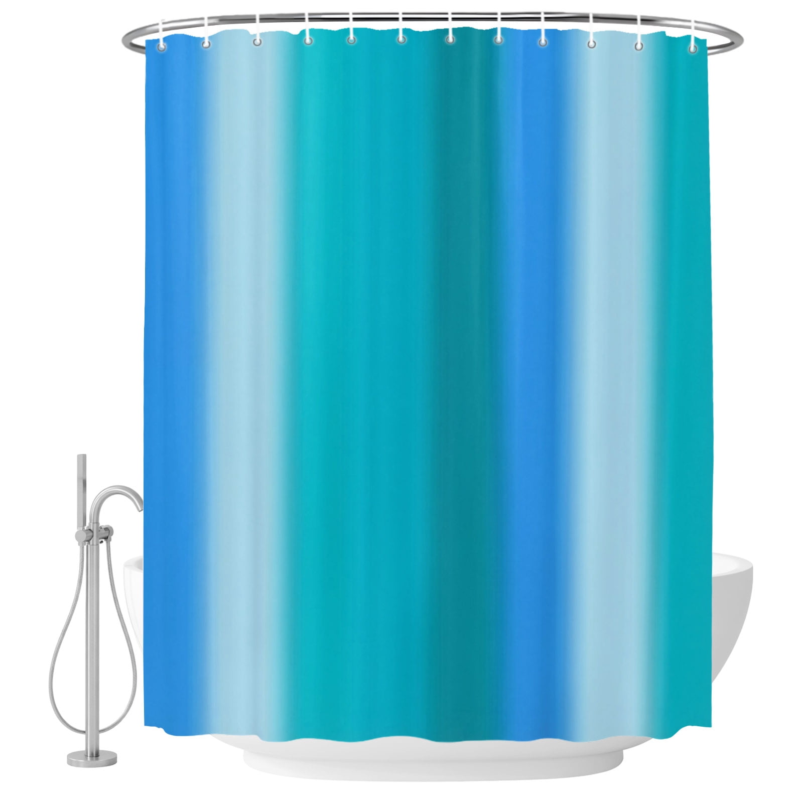 Blue Teal Shower Curtain Set - 72" x 78" Washable Bathtub Curtain with ...