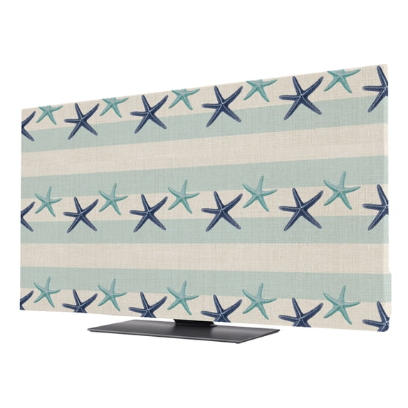 Blue Teal Starfish Coastal TV Cover for 50 Inch Screen,Stretch Fabric ...