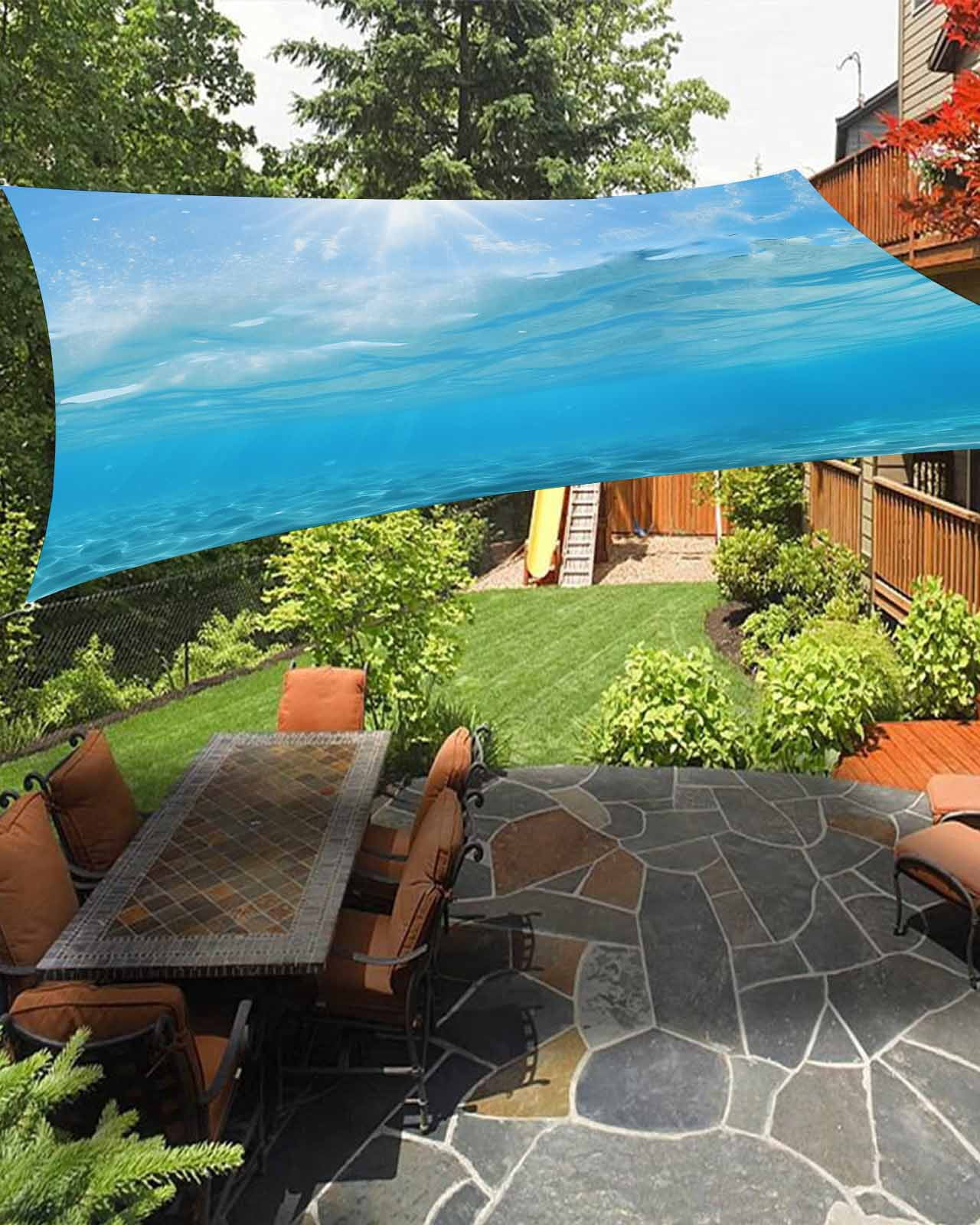 Blue Teal Summer Beach Sun Sail Shades Rectangle Canopy,Sunlight Block ...