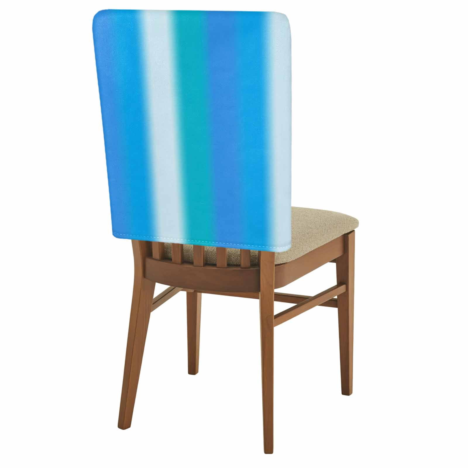 Blue Teal White Gradient Chair Back Covers Set of 1 Colorful Striped ...