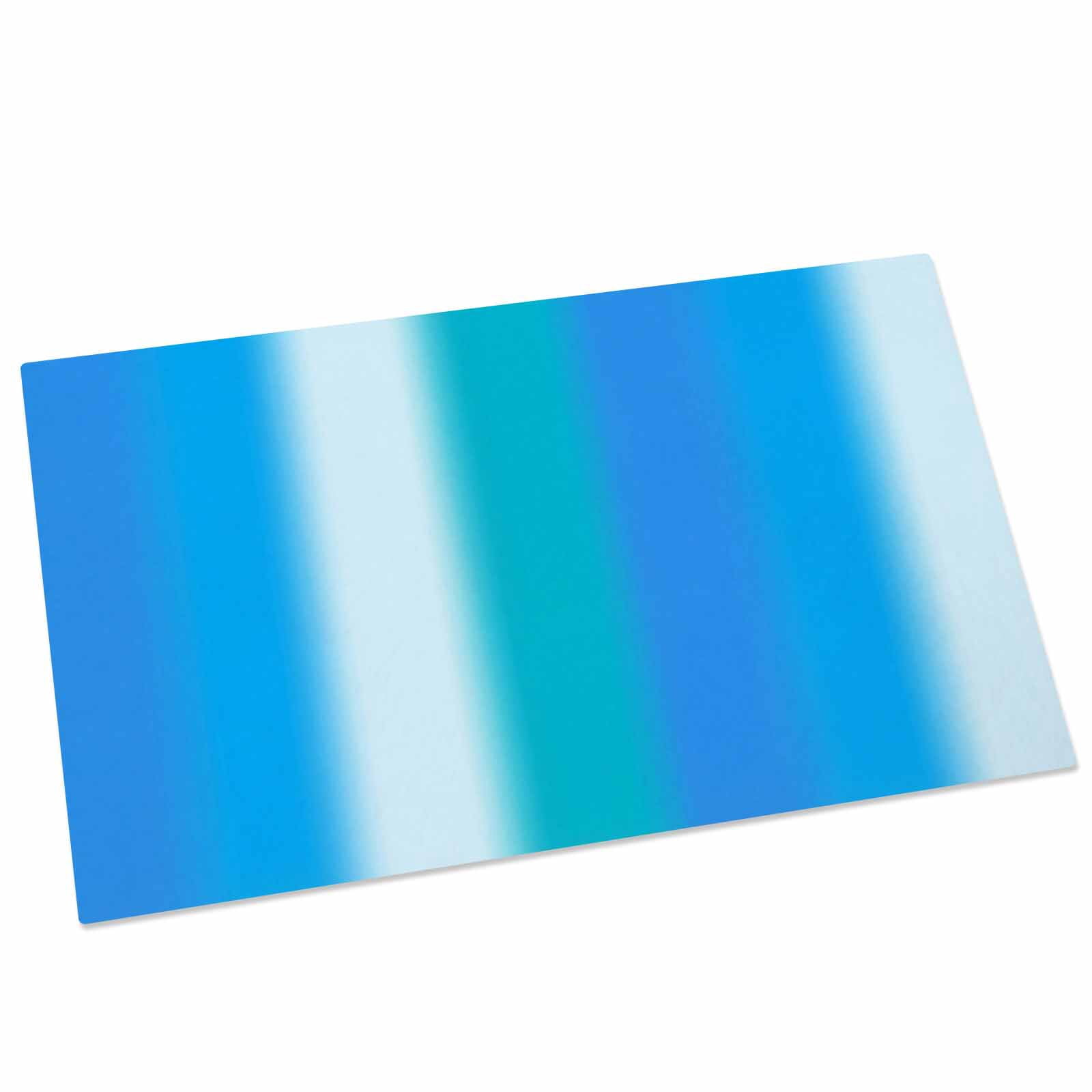 Blue Teal White Gradient Door Mat 16x24 Inch Colorful Striped Ombre ...