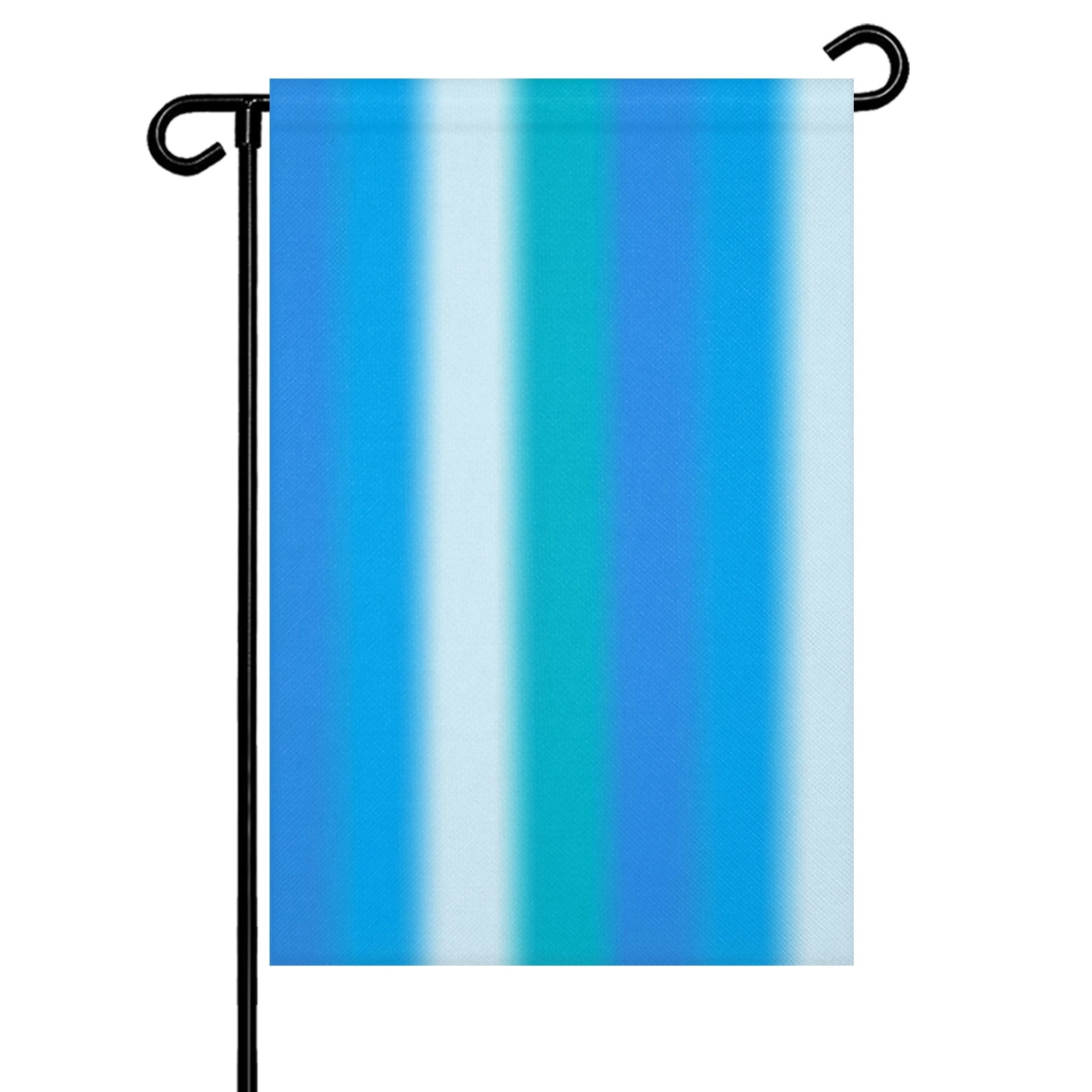 Blue Teal White Gradient Garden Flag 28x40 Inch Colorful Striped Ombre ...