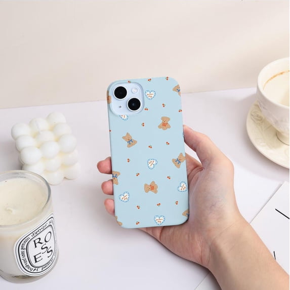 Blue Teddy Bear Cherry Tough Phone Case, Protective Matte Cover with ...