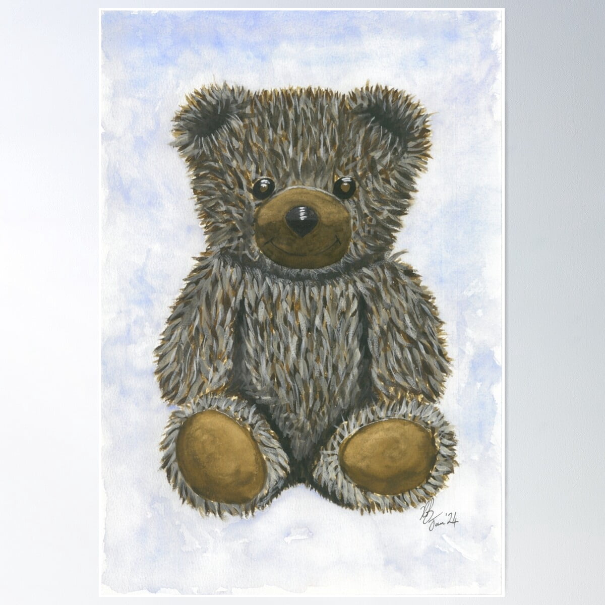 Blue Teddy Poster Wall Art, Modern Wall Decor For Living Room Bedroom ...