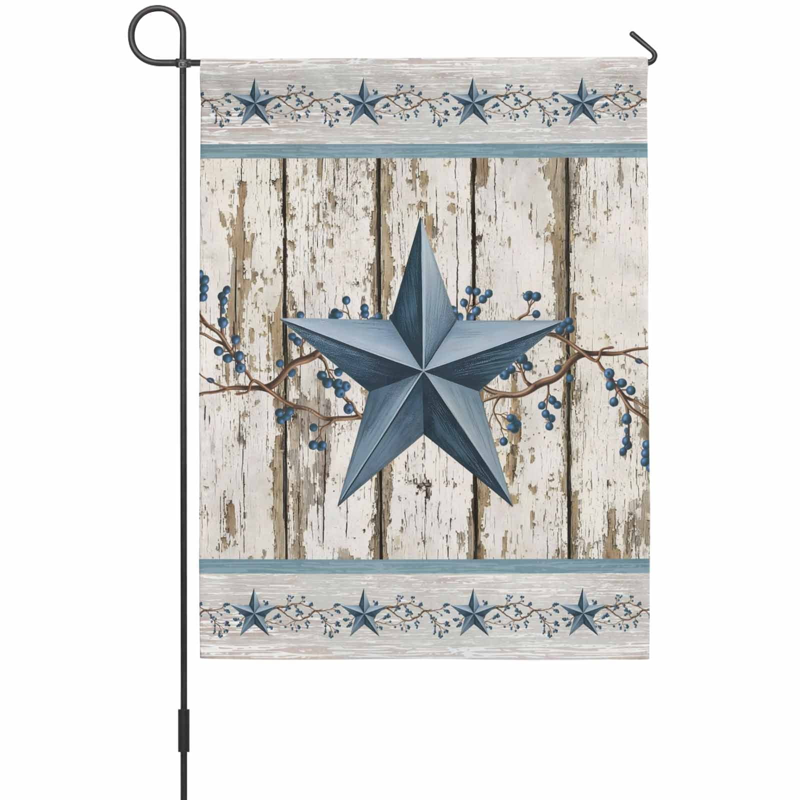 Blue Texas Star Garden Flags For Outdoor, Vintage Farmhouse Blue Star ...