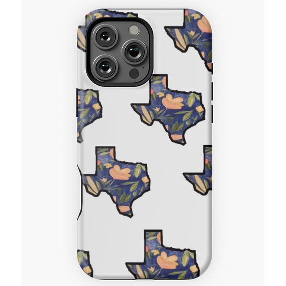Blue Texas State on White Background Phone Case for iPhone 16 15 14 13 ...