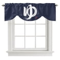 Blue Text Tie Up Valance Curtains Vintage Abstract Japanese-Style ...