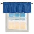 Blue Textile Weave Valances for Windows, Rod Pocket Kitchen Valance ...