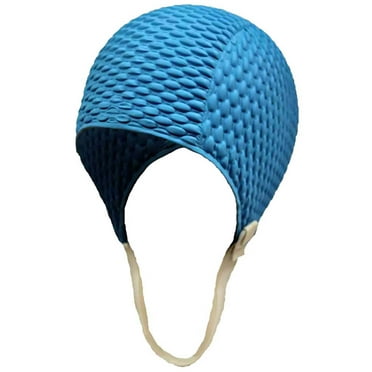 BEEMO Swim Cap Women Chin Strap Bubble Crepe Latex Long Short Hair ...