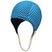 retro bubble crepe swim bathing cap with chin strap - black - Walmart.com