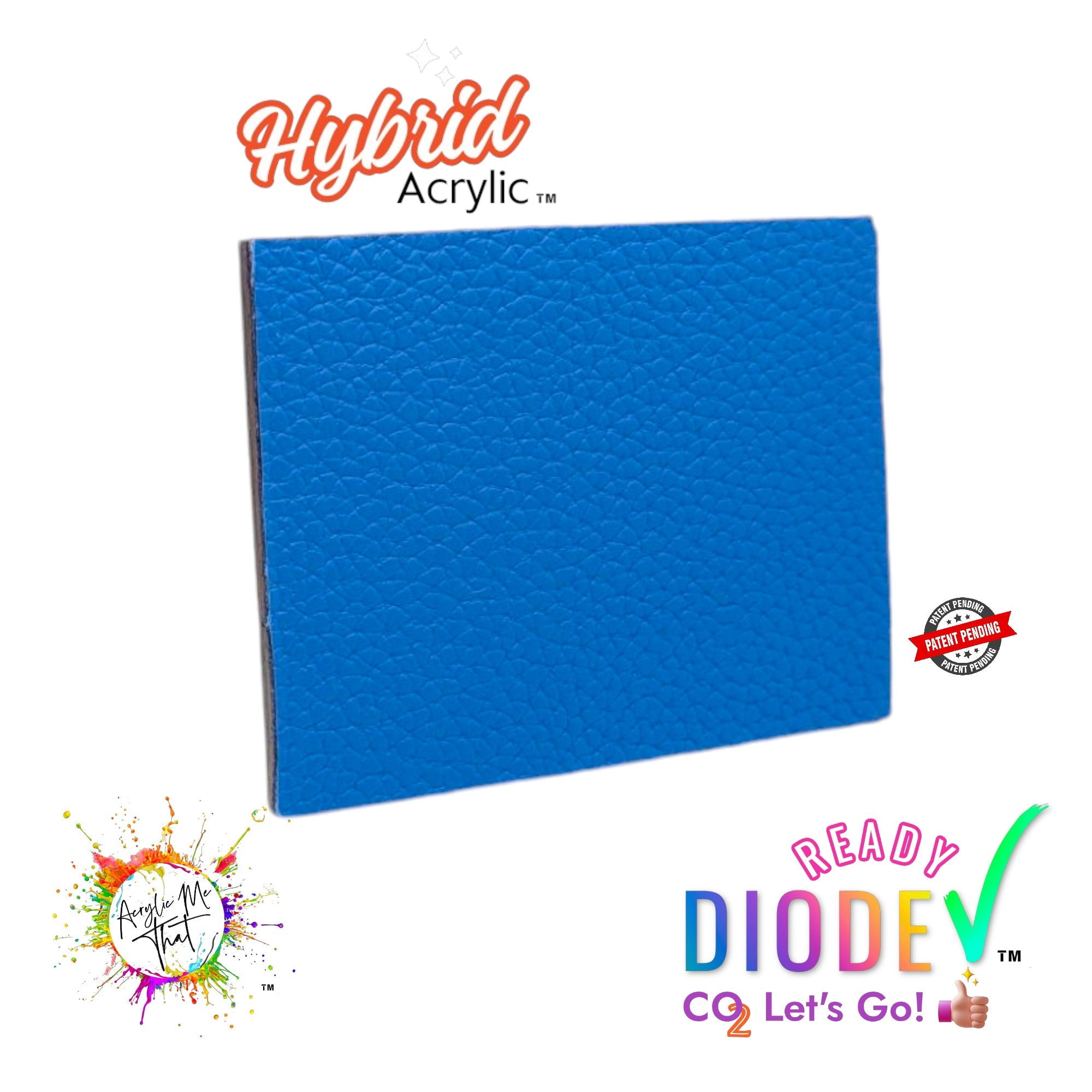 Blue Textured Lychee Faux Leather Hybrid Acrylic | CO2 and Diode Laser ...