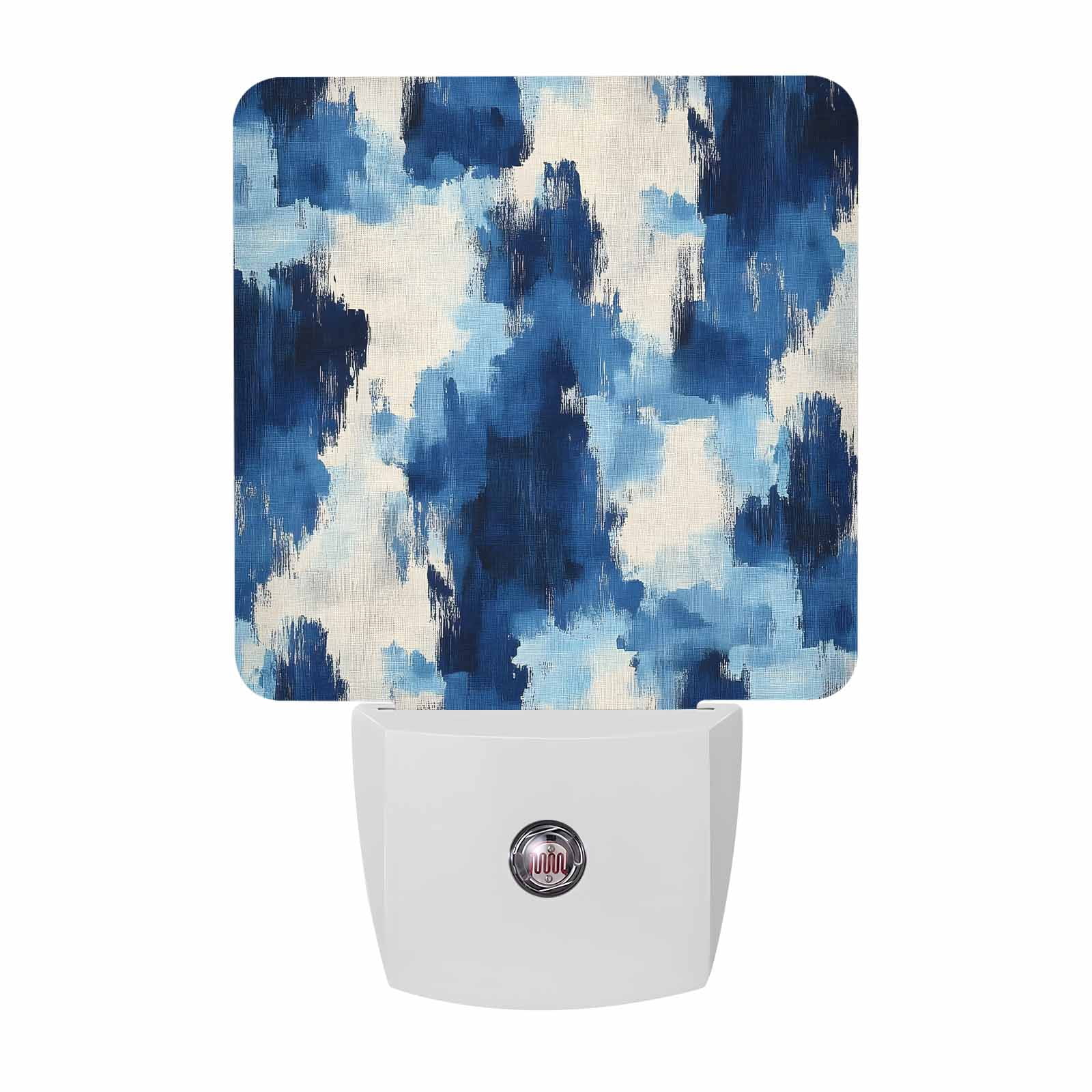 Blue Theme Plug-in LED Night Lights Impressionist Style Auto Dusk-to ...