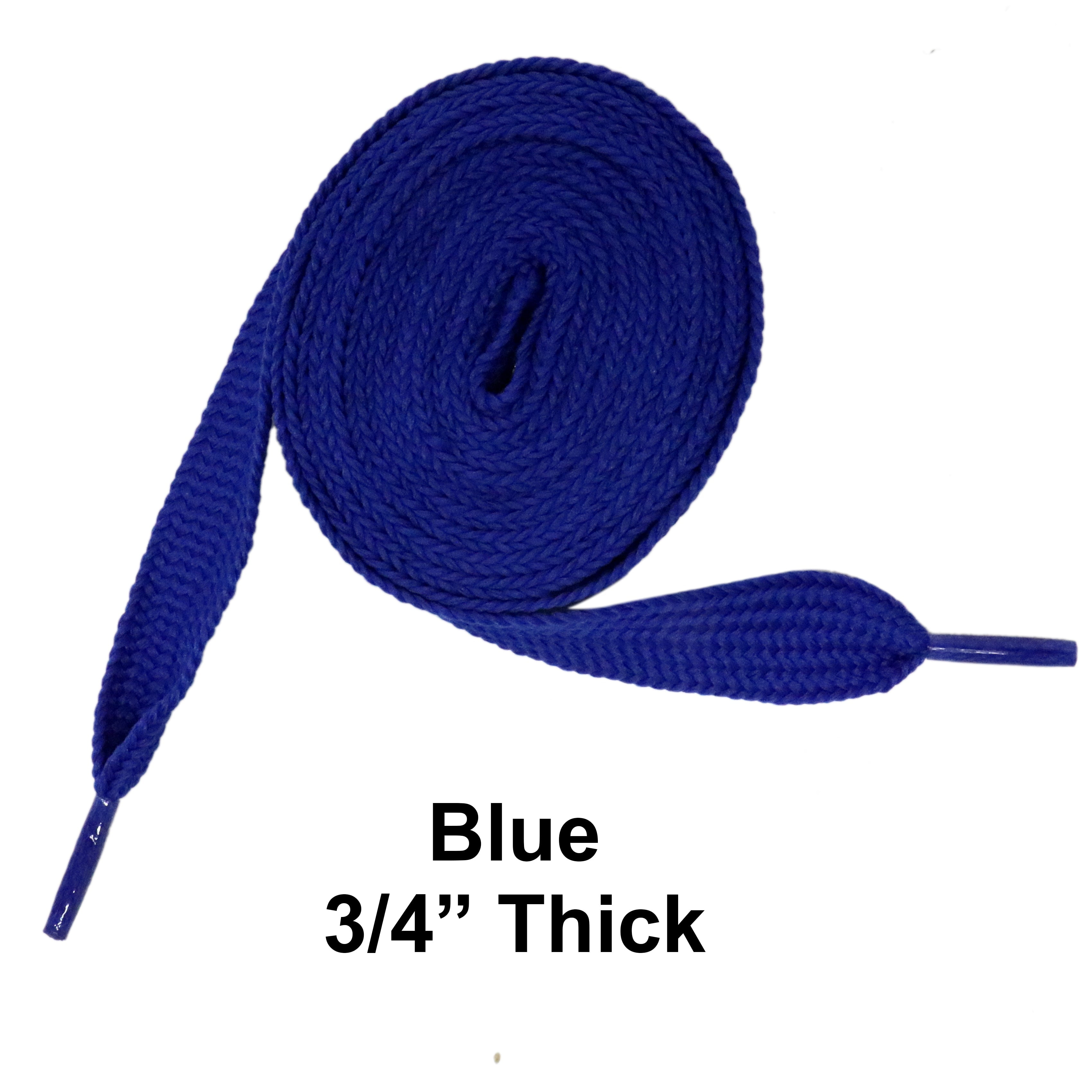 Blue Thick 3/4" Width Flat Athletic Sneaker 54 Inch Shoelaces - Walmart.com