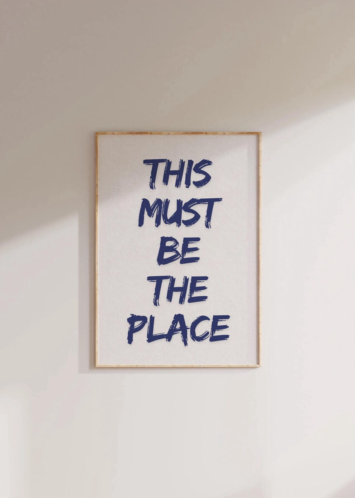 Blue This Must Be The Place Trendy Wall Art Preppy Navi Blue Bedroom ...