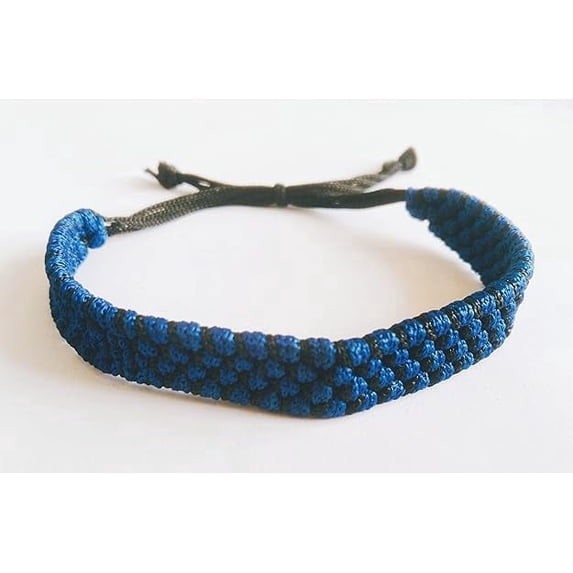 Blue Thread Bracelet Nylon Cord Adjustable Wrist Band Negative Energy ...