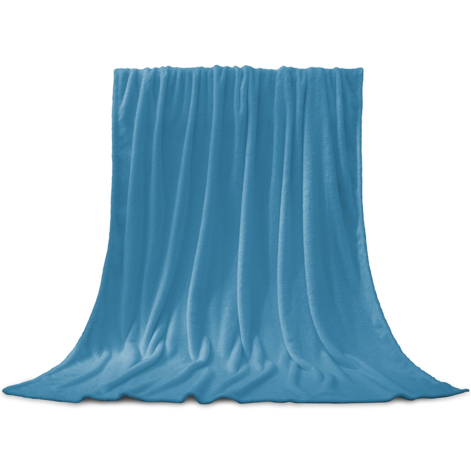 Blue Throw Blanket for Couch, Soft Lightweight Flannel Fleece Blanket ...
