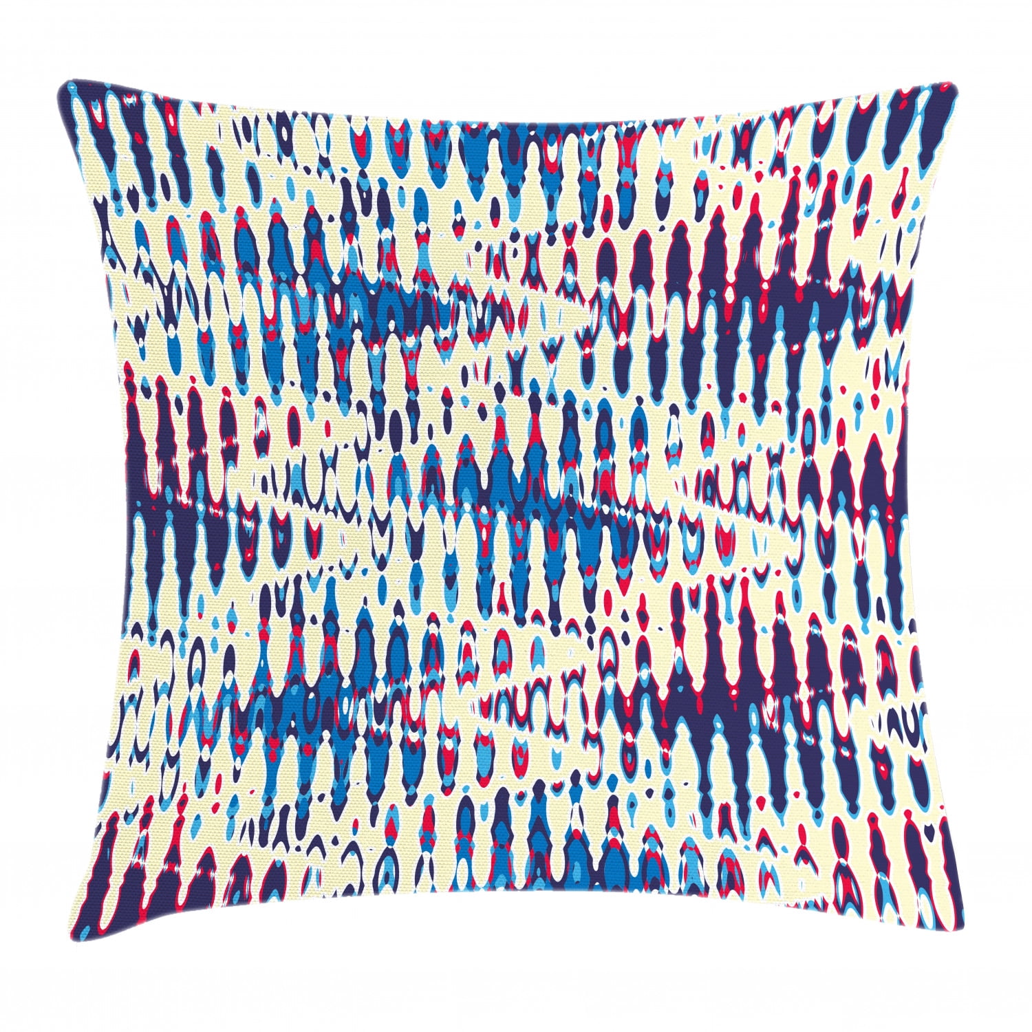 Blue Throw Pillow Cushion Cover, Refracted Waves Pattern in Abstract ...