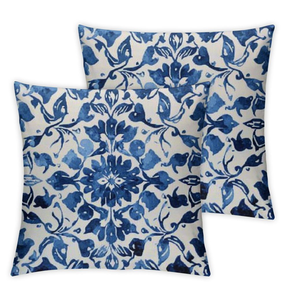 Blue Throw Pillows Covers for Couch, Decorative Pillow Covers, Blue and ...