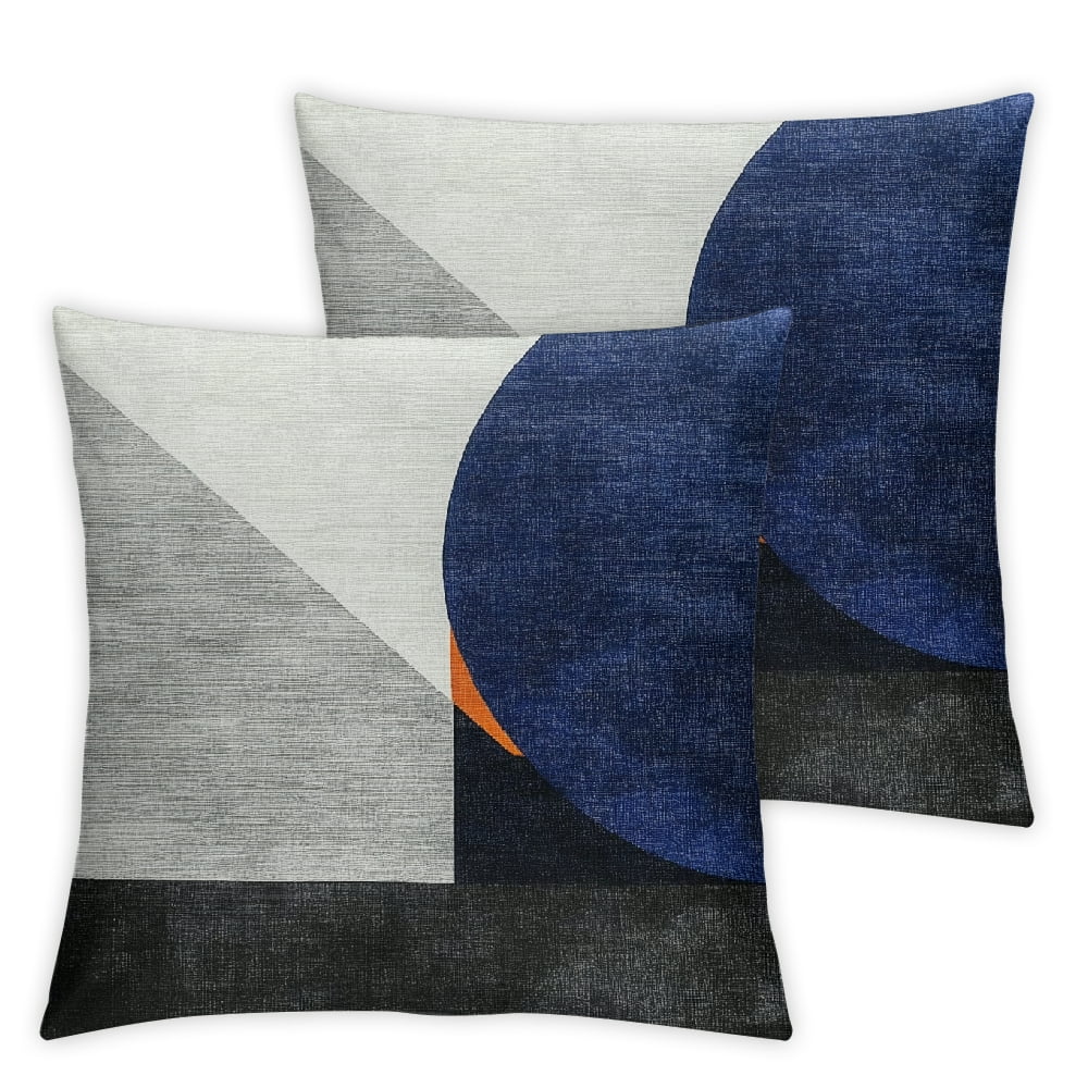 Blue Throw Pillows for Couch Black Gray White Silver Boho Decorative ...