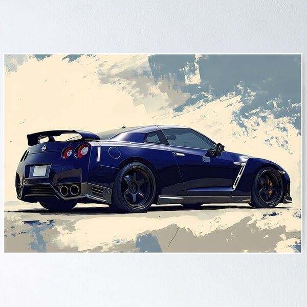 Blue Thunder – Nissan Gt-R V-Spec R35 Pop Art Iii Poster Wall Art ...