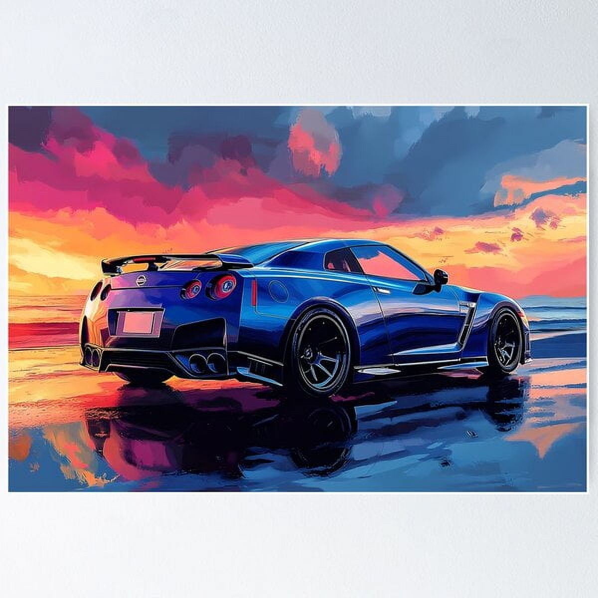 Blue Thunder – Nissan Gt-R V-Spec R35 Pop Art Poster Wall Art, Modern ...