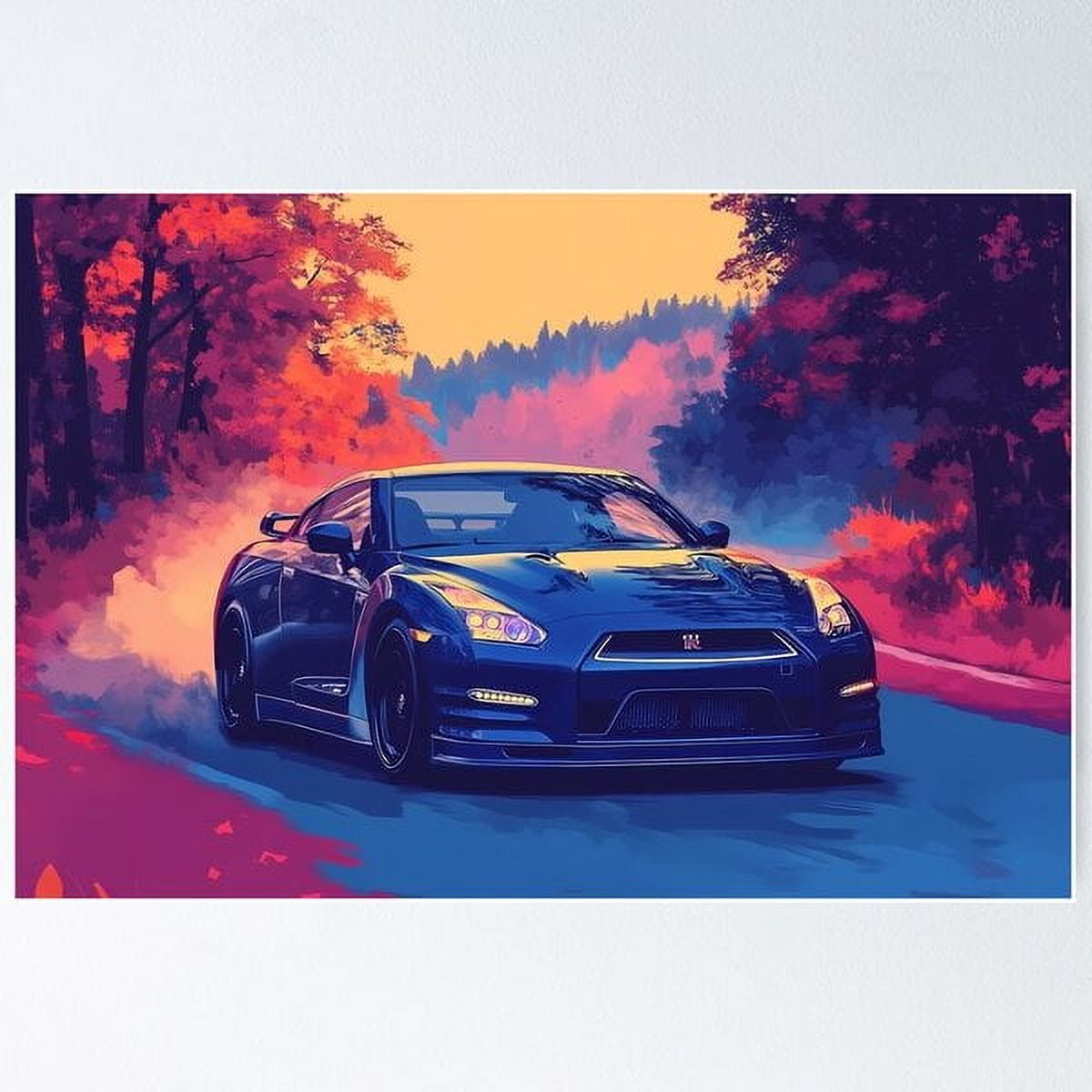 Blue Thunder – Nissan Gt-R V-Spec R35 Pop Art V Poster Wall Art, Modern ...