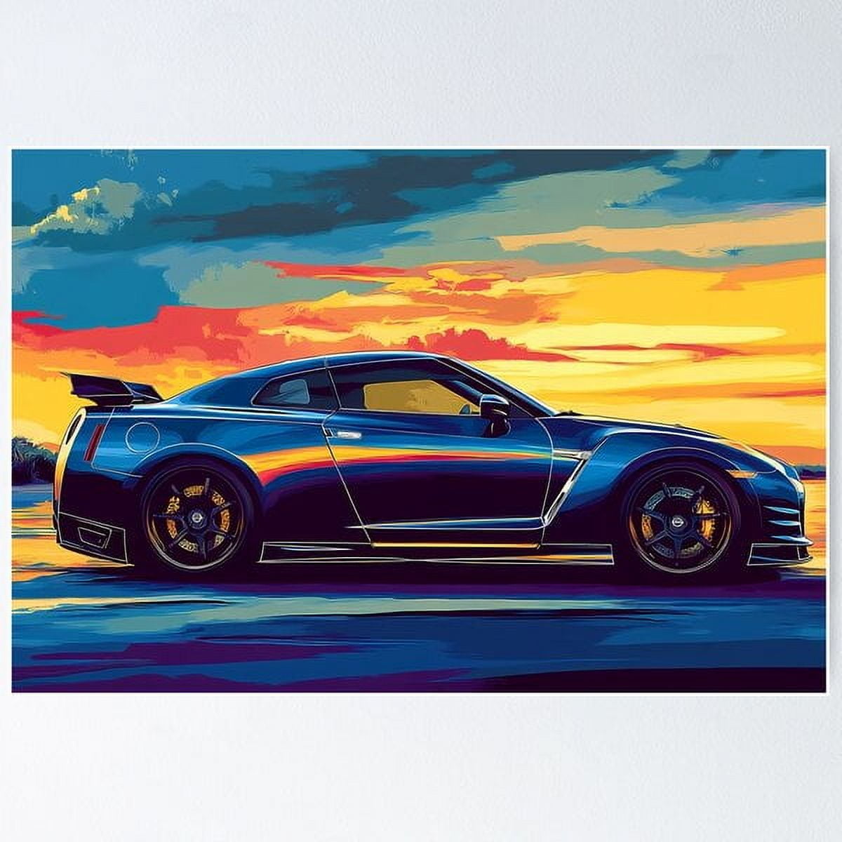 Blue Thunder – Nissan Gt-R V-Spec R35 Pop Art Viii Poster Wall Art ...