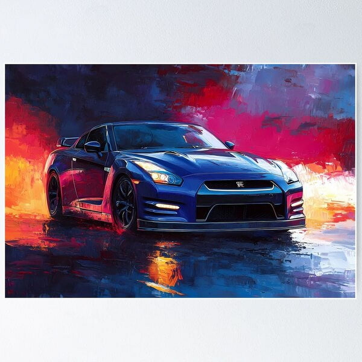 Blue Thunder – Nissan Gt-R V-Spec R35 Pop Art X Poster Wall Art, Modern ...