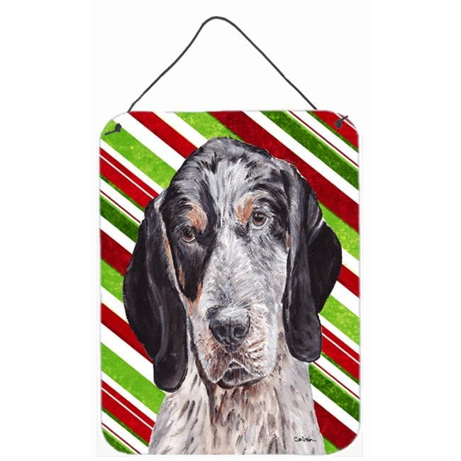 Blue Tick Coonhound Candy Cane Christmas Aluminium Metal Wall Or Door ...