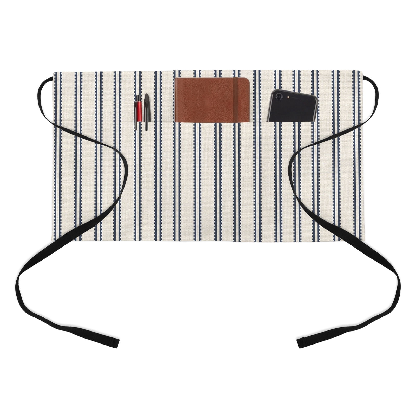 Blue Ticking Stripe Kitchen Restaurant Half Waist Apron, Coastal ...