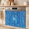Blue Tie Dye Art Oven Skirt Curtain, Abstract Watercolor Dyeing Tie Top ...