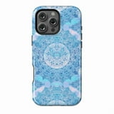 Blue Tie Dye Mandala Pattern Art iPhone Case 17 16 15 14 13 12 11 Pro ...