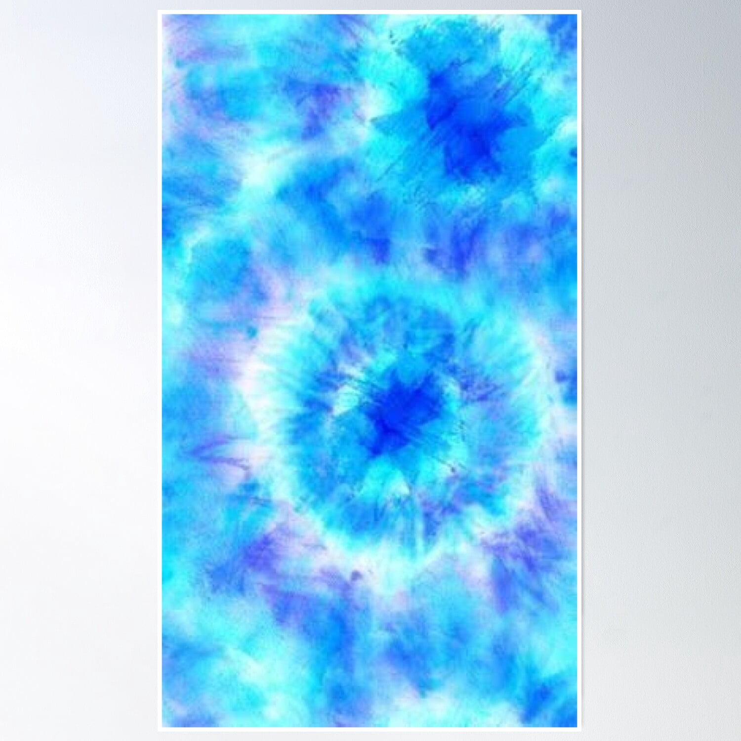 Blue Tie Dye Poster Wall Art, Modern Wall Decor, 8x12 UNFRAMED ...