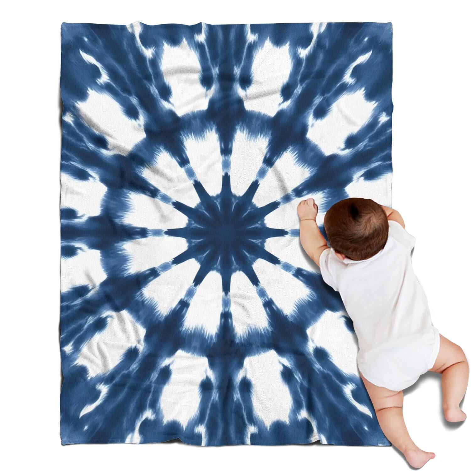 Blue Tie Dye Star Pattern Blanket,Comfortable Soft Lamb Wool Throw Blanket,All Season,Warm ...
