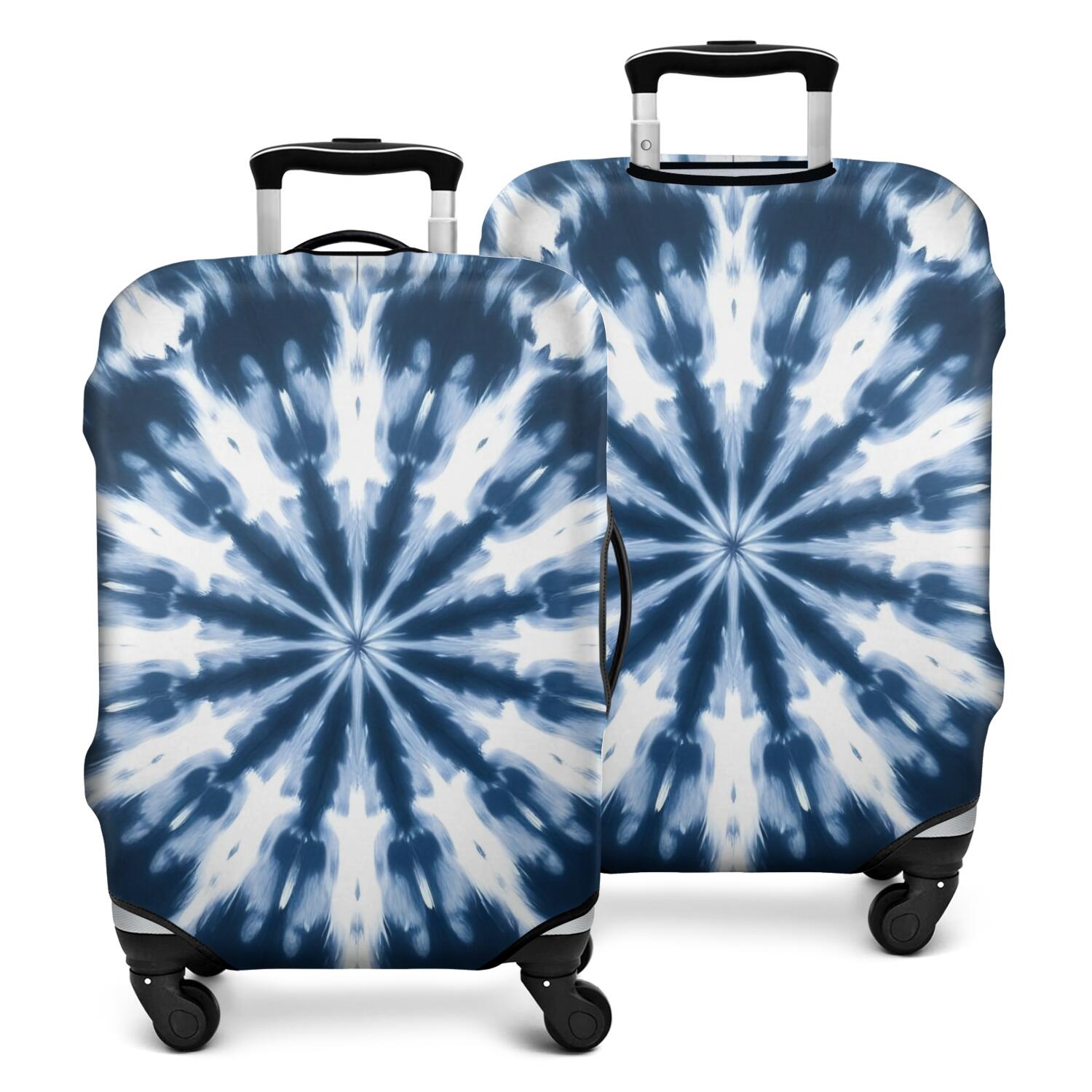 Blue Tie Dye Starburst Pattern Luggage Cover Fashion Suitcase Cover ...