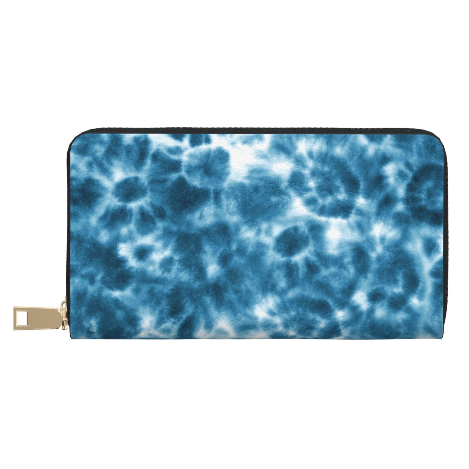 Blue Tie Dye Wallet Women, Leather Bifold Multi Card Wallet, Women's ...