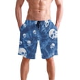 Blue Tie-dye Skulls Print Men's Swim Trunks Beach Shorts Bathing ...