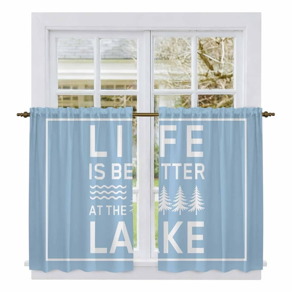 Blue Tier Curtains, Mountain Forest Tree Life Is Better at The Lake ...