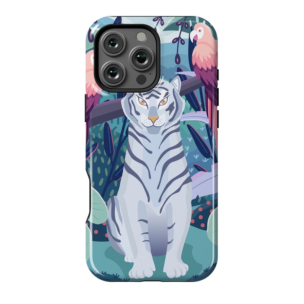 Blue Tiger Parrots Exotic Print For iPhone 11 to 17 Pro Max Compatible ...