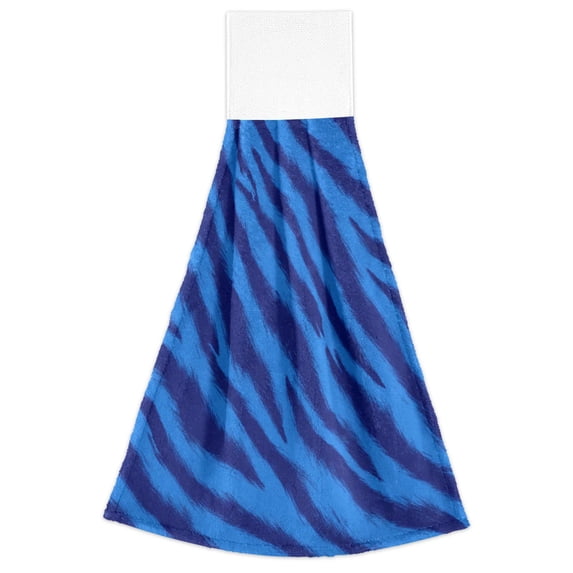 Blue Tiger Pattern Hand Towels 2 Pack Quick Dry Velvet Soft with Velcro ...