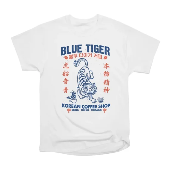 Blue Tiger T-Shirt Tee Gift For Him Merch For Her Apparel For Friend ...