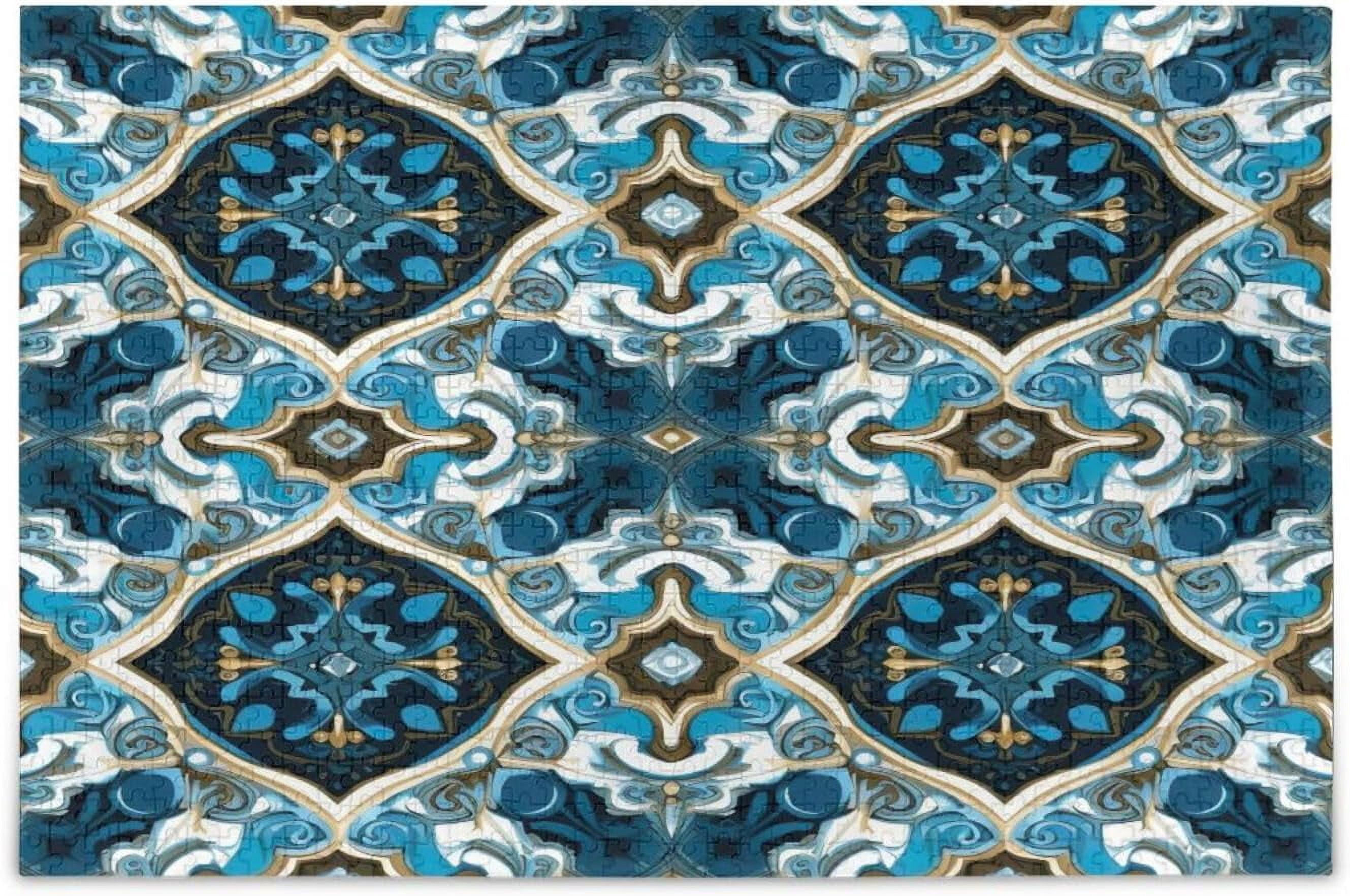 Blue Tile Jigsaw Puzzles 1000 PiecesPuzzles for Adults Family Game ...