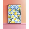 Blue Tile Lemon Wall Art Mediterranean Aesthetic Yellow Summer Decor ...
