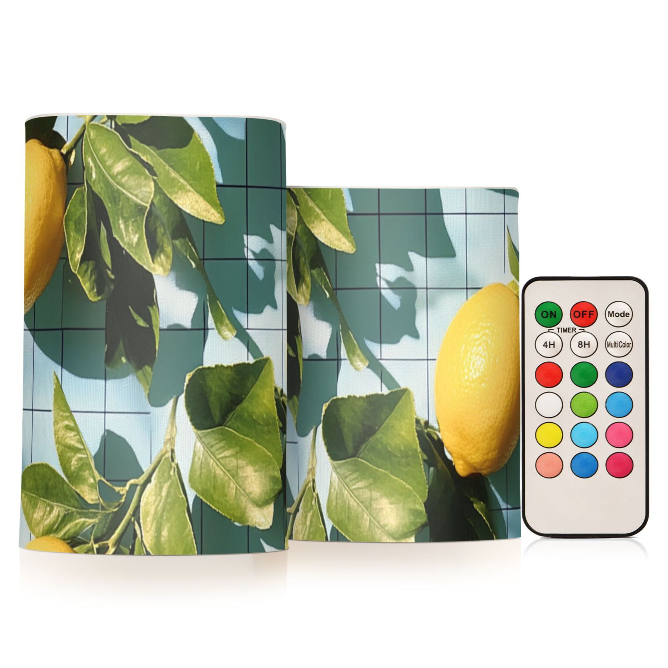 Blue Tile Lemons Sunshine Flickering Flameless Candles LED Tealight ...