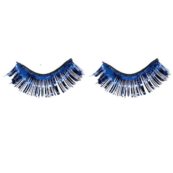 Blue Tinsel Fake Eyelashes Metallic 1 /2 x 1 inch Self Adhesive ...