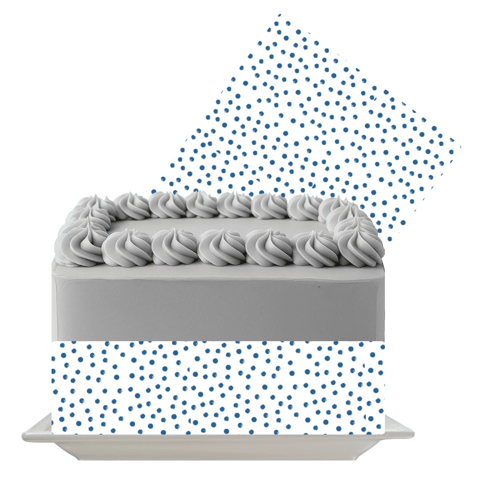 Blue Tiny Polka Dot Edible Cake Wrap | Mini Dot Icing Sheet | Baby ...