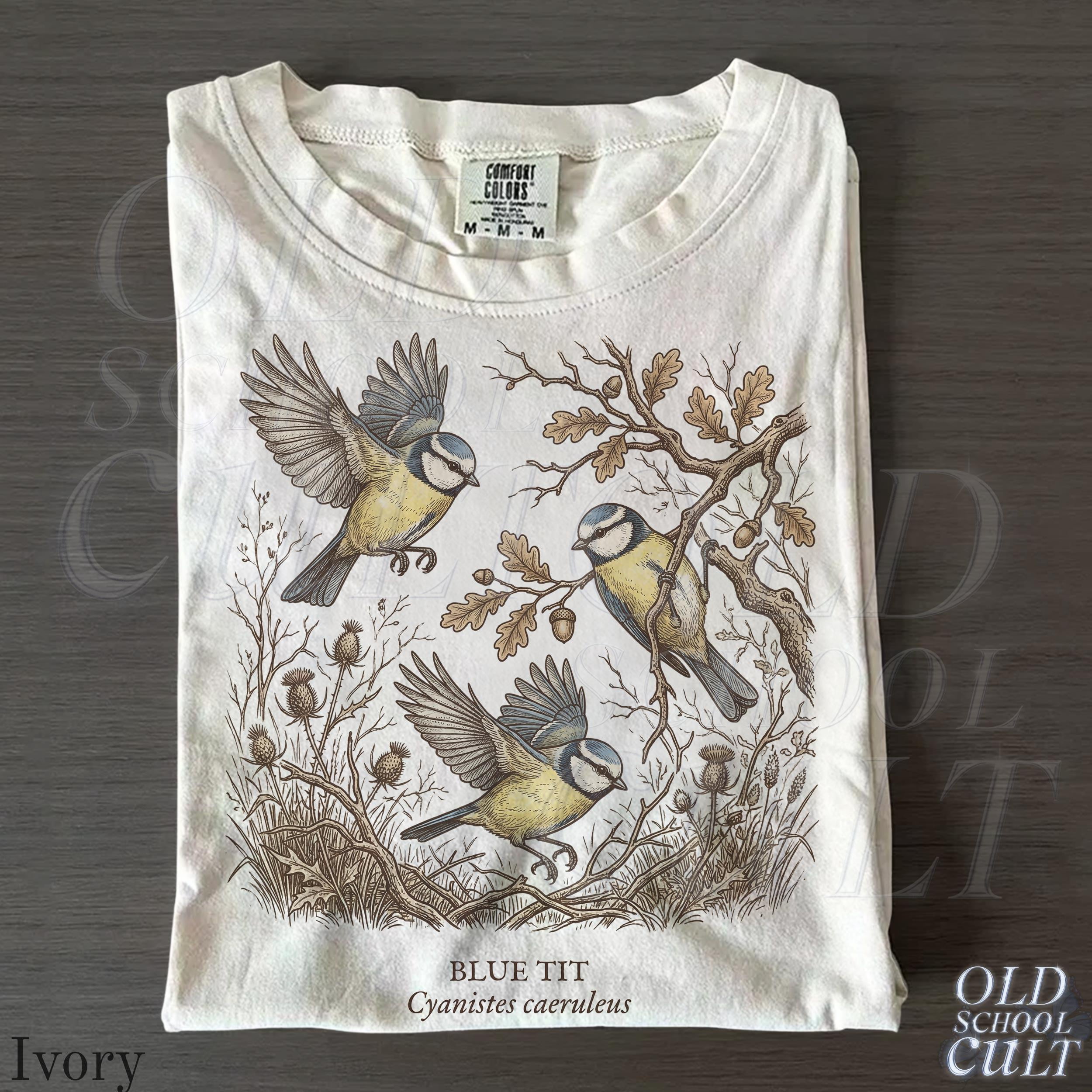 Blue Tit Bird Vintage 90s T Shirt, Retro Flying Bird Graphic Tee ...