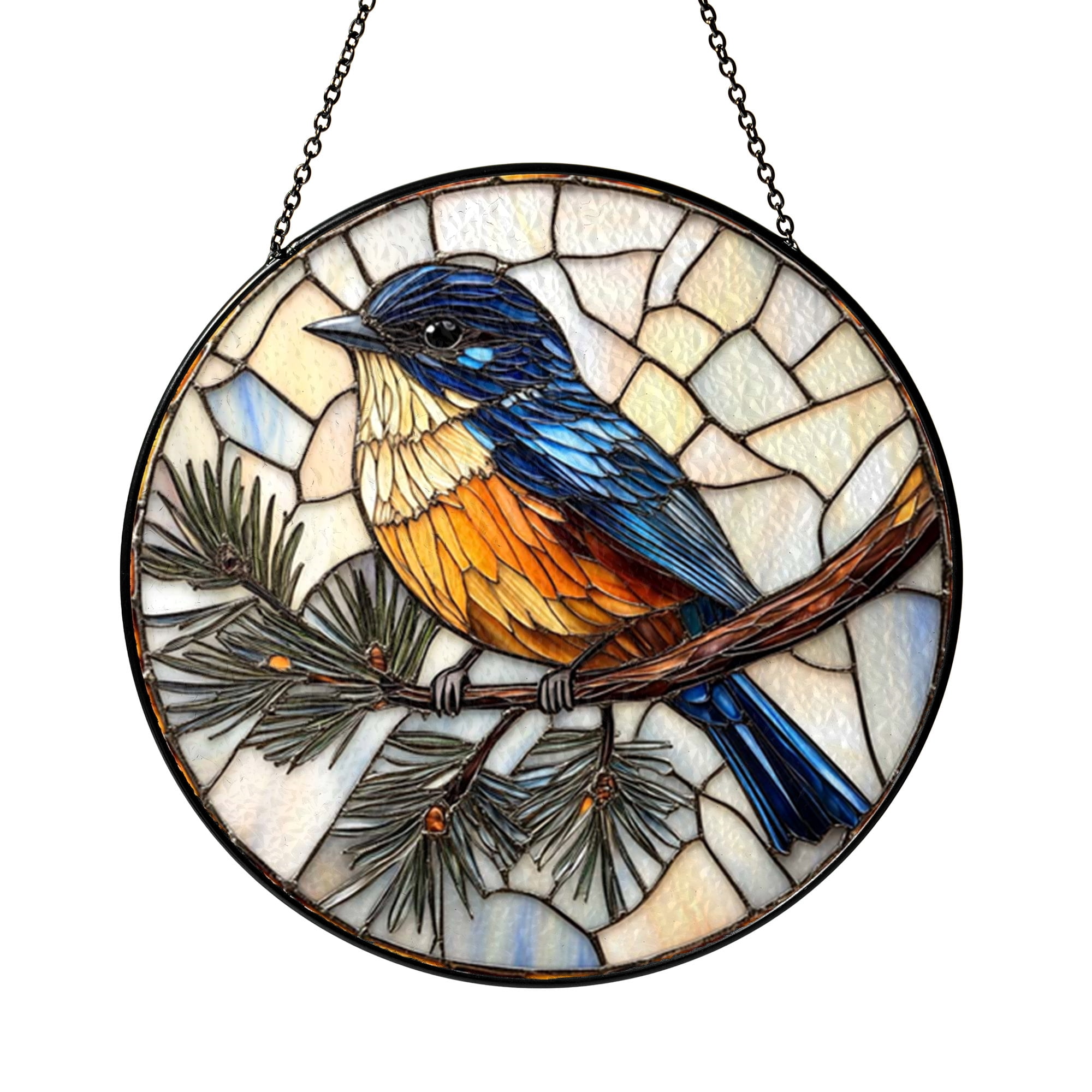 Blue Tit Bird Window Suncatcher Stained Glass Style Hanging Decor ...