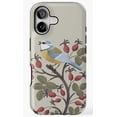 Blue Tit on Red Rose Hips Bird Nature Art Phone Case for iPhone 11 12 ...